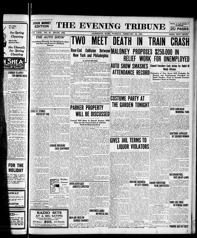 The Evening Tribune. February 24, 1925 - Digital Commonwealth