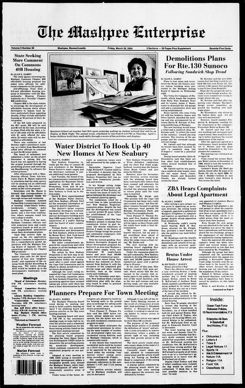 The Mashpee Enterprise. March 26, 2004 - Digital Commonwealth