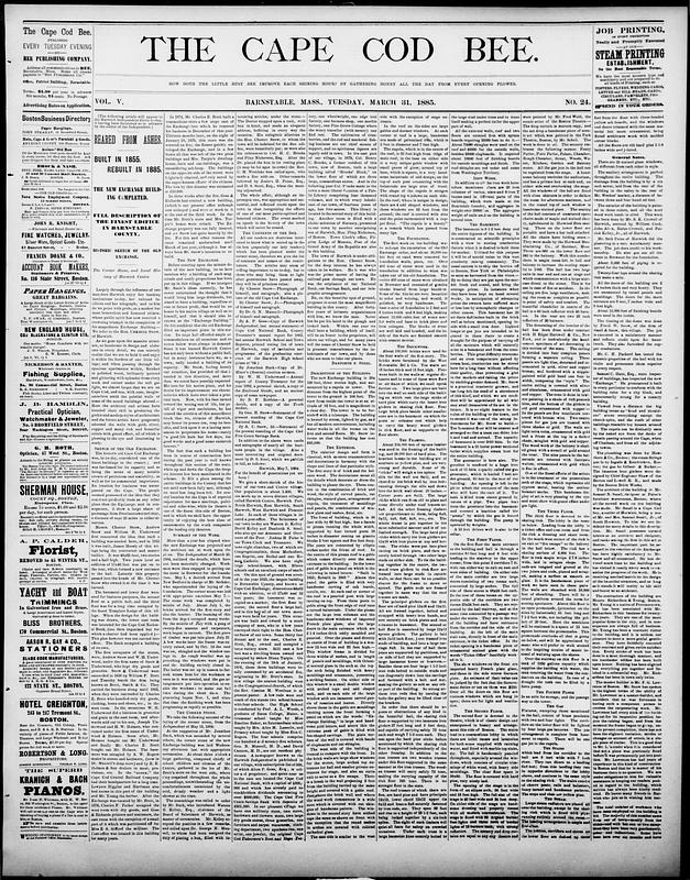 The Cape Cod Bee. March 31, 1885 - Digital Commonwealth