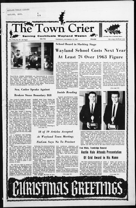 The Town Crier. December 19, 1963 - Digital Commonwealth