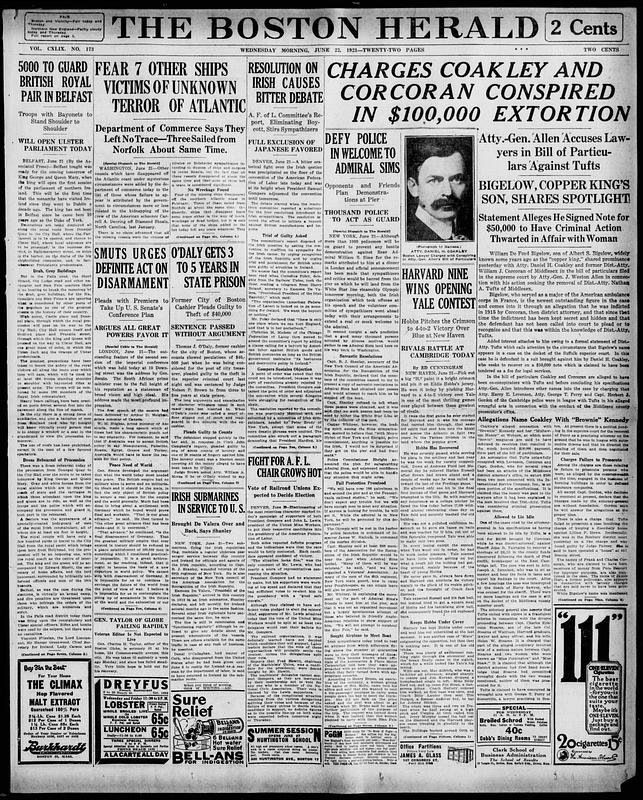 Boston Herald. June 22, 1921 - Digital Commonwealth