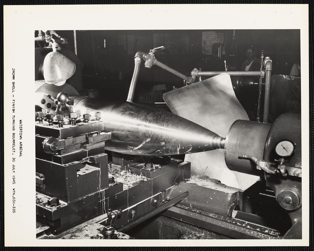 240 MM shell, finish turning bourrelet - Digital Commonwealth