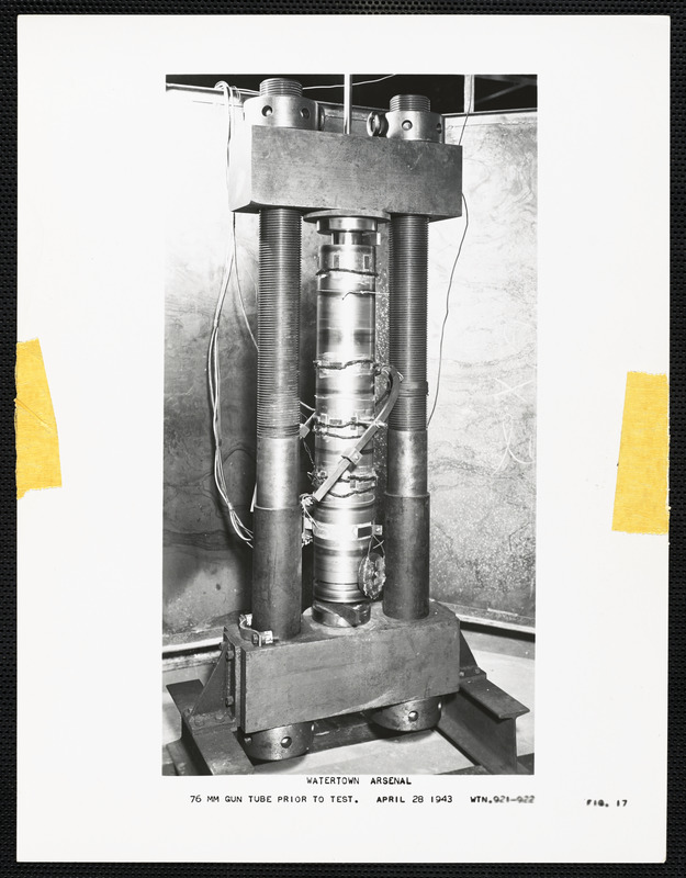 76 MM gun tube prior to test - Digital Commonwealth