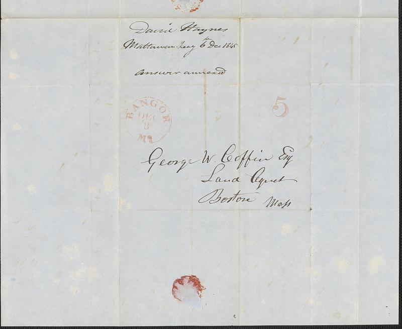David Haynes to George Coffin, 6 December 1845 - Digital Commonwealth