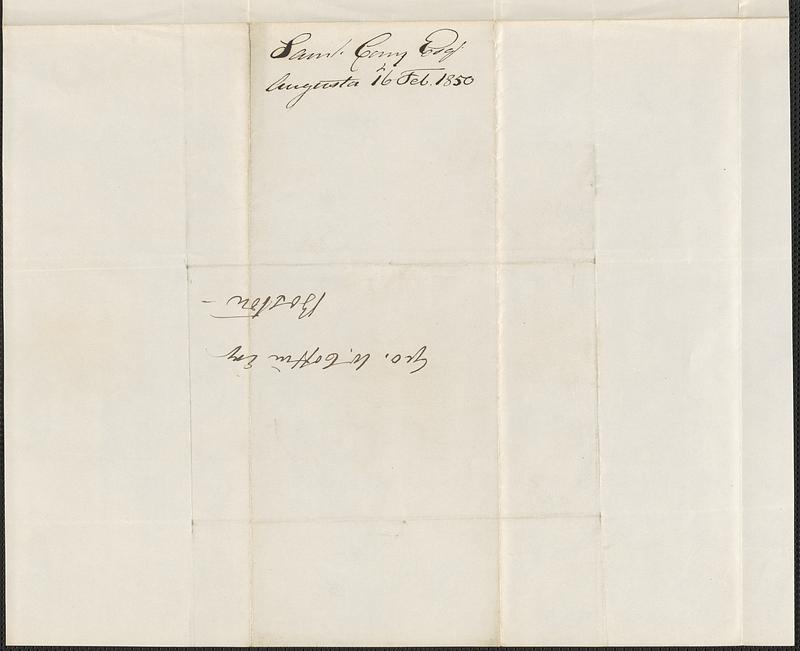 Samuel Cony to George Coffin, 16 February 1850 - Digital Commonwealth