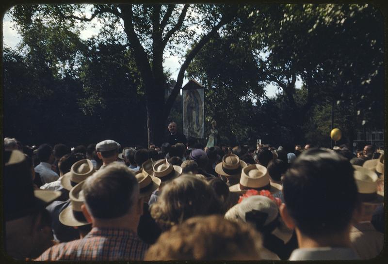 Fr. [Leonard] Feeney followers, Boston Common - Digital Commonwealth