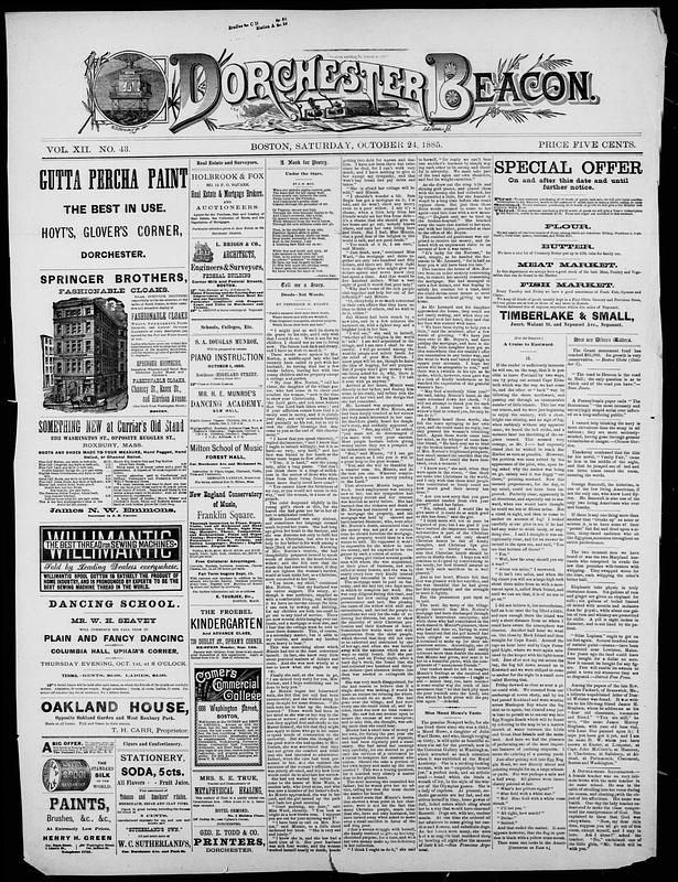 The Dorchester Beacon, October 24, 1885 - Digital Commonwealth