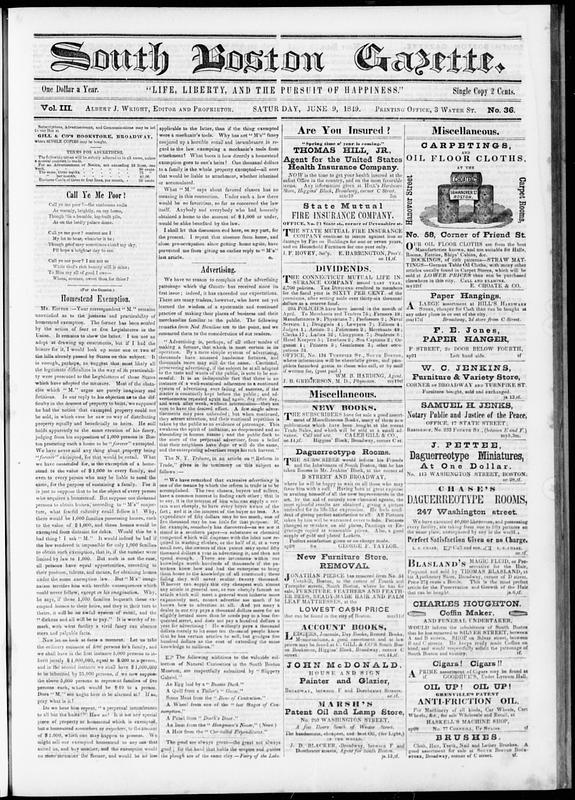 South Boston Gazette, June 09, 1849 - Digital Commonwealth