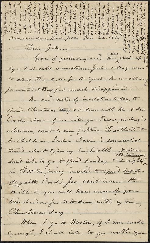 Letter from Zadoc Long to John D. Long, December 22, 1869 - Digital ...