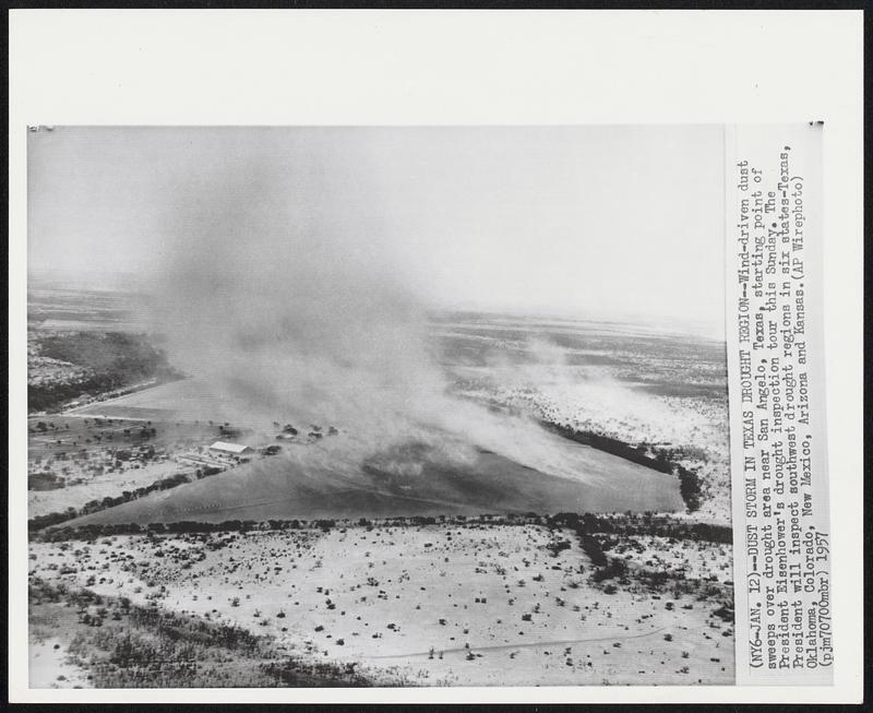 Dust Storm In Texas Drought Region--Wind-driven dust sweeps over ...