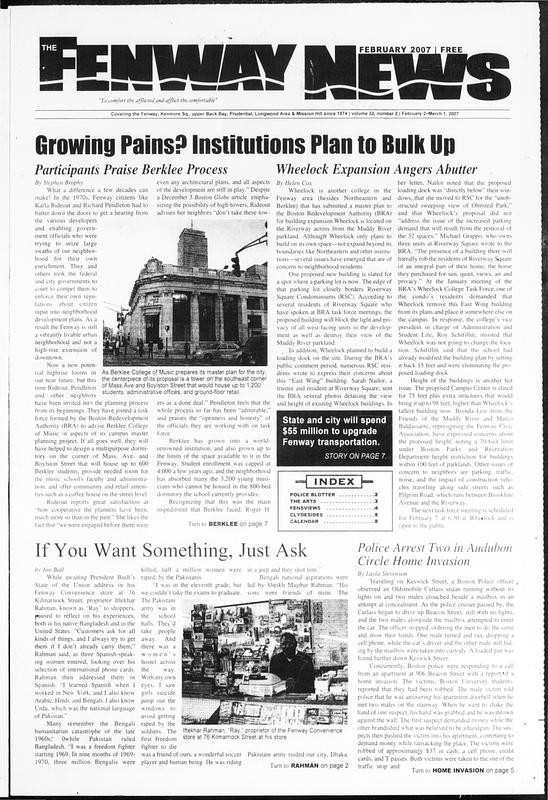 The Fenway News. February 02, 2007 - Digital Commonwealth