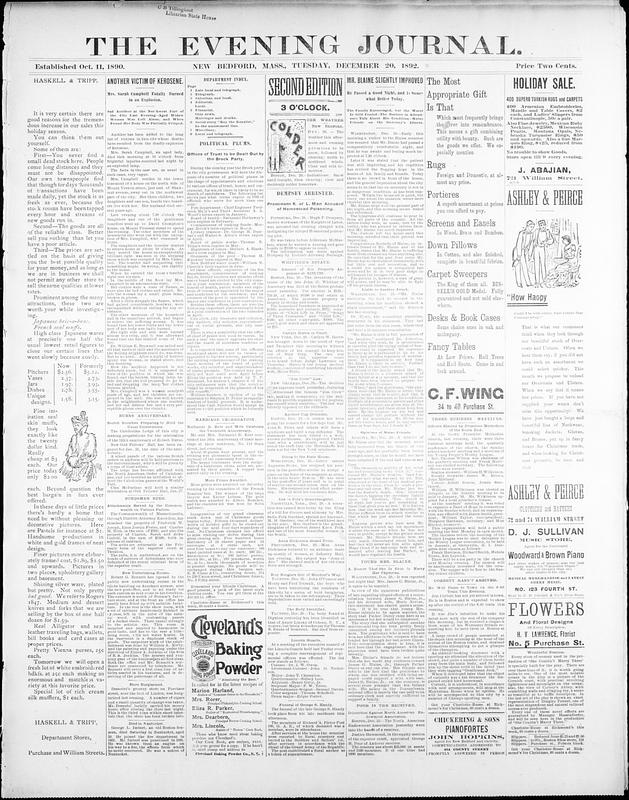 The Evening Journal. December 20, 1892 - Digital Commonwealth