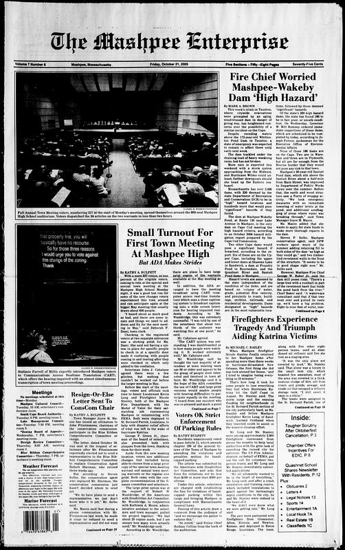 The Mashpee Enterprise. October 21, 2005 - Digital Commonwealth
