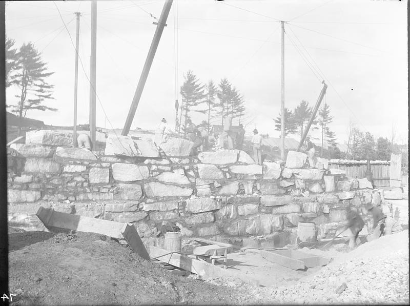 Red Bridge - Laying rough stone - Digital Commonwealth