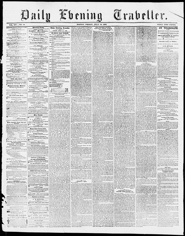 Daily Evening Traveller. July 16, 1858 - Digital Commonwealth