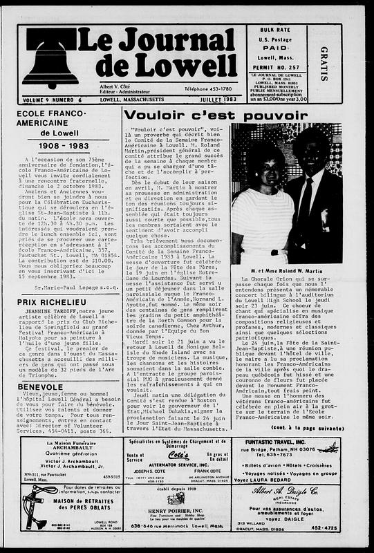 Le Journal de Lowell. July 01, 1983 - Digital Commonwealth