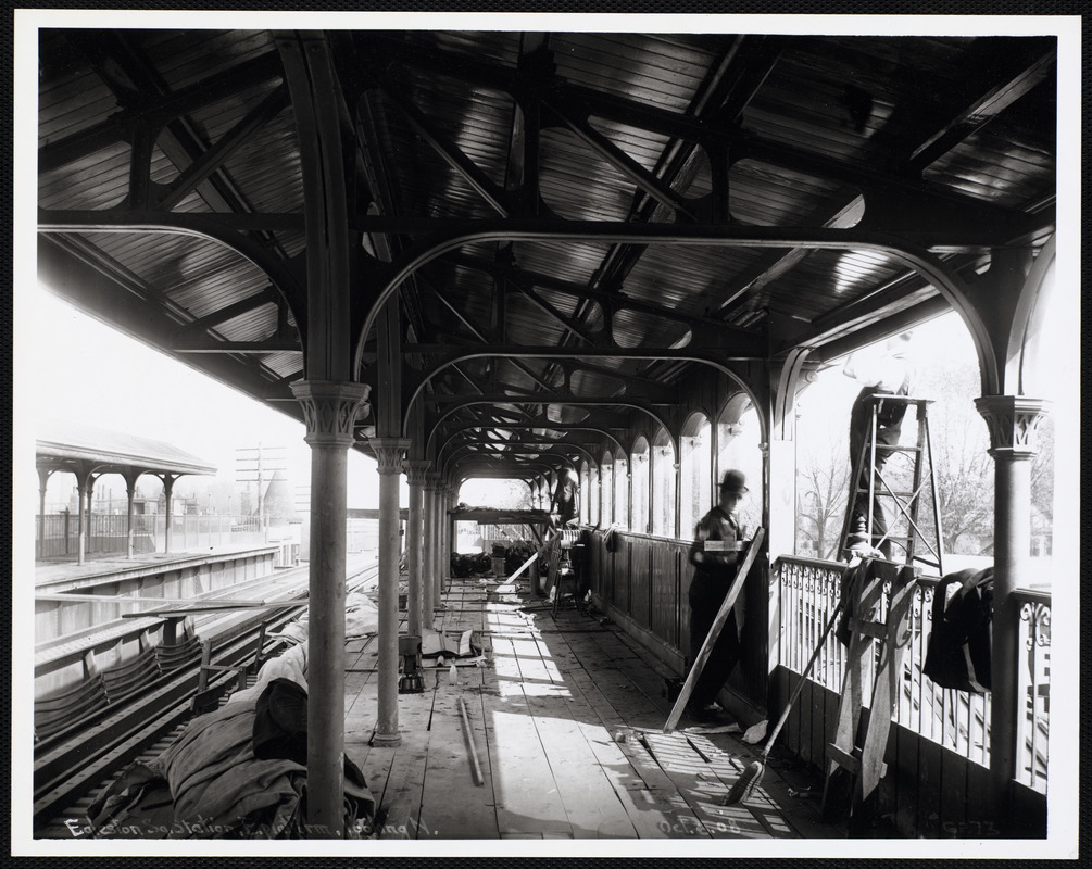 Egleston Square Station, east platform looking north - Digital Commonwealth