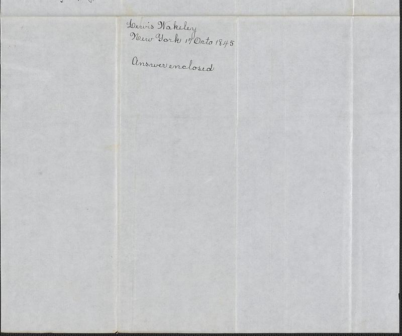 Lewis Wakeley to George Coffin, 17 October 1845 - Digital Commonwealth