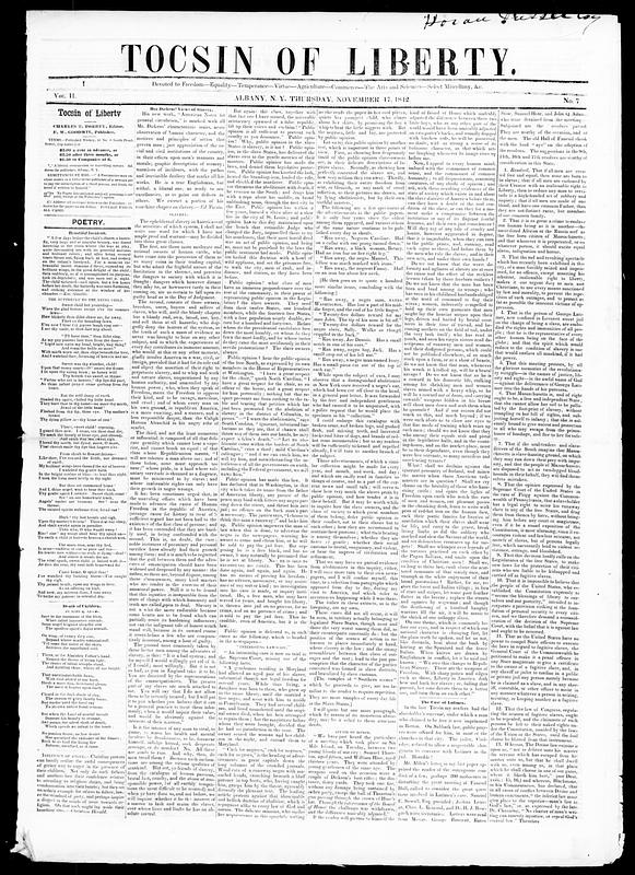 The Tocsin of Liberty. November 17, 1842 - Digital Commonwealth