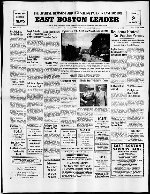 East Boston Leader. August 14, 1953 - Digital Commonwealth