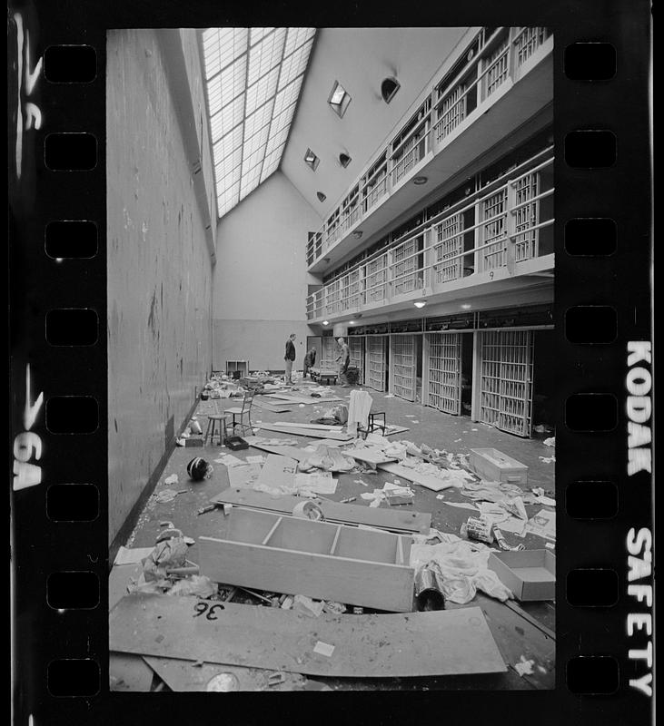 Aftermath of cell block riot, Walpole State Prison - Digital Commonwealth