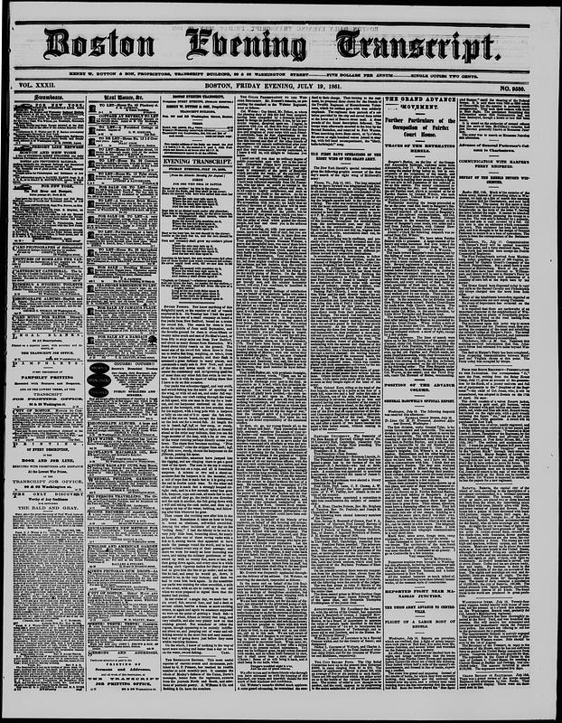 Boston Evening Transcript. July 19, 1861 - Digital Commonwealth