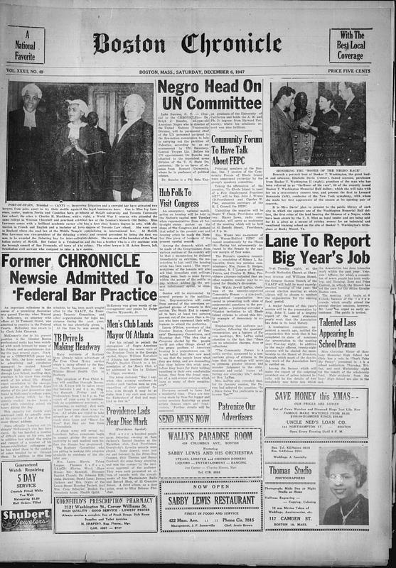 Boston Chronicle. December 06, 1947 - Digital Commonwealth