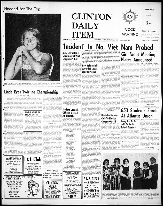 Clinton Daily Item. September 19, 1964 - Digital Commonwealth