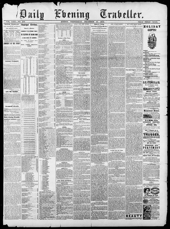 Daily Evening Traveller. December 15, 1875 - Digital Commonwealth