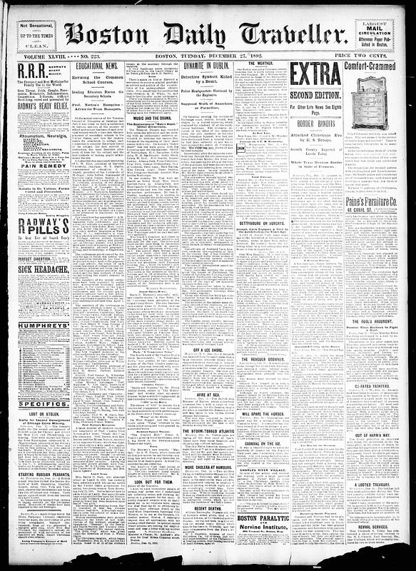 Boston Daily Traveller. December 27, 1892 - Digital Commonwealth