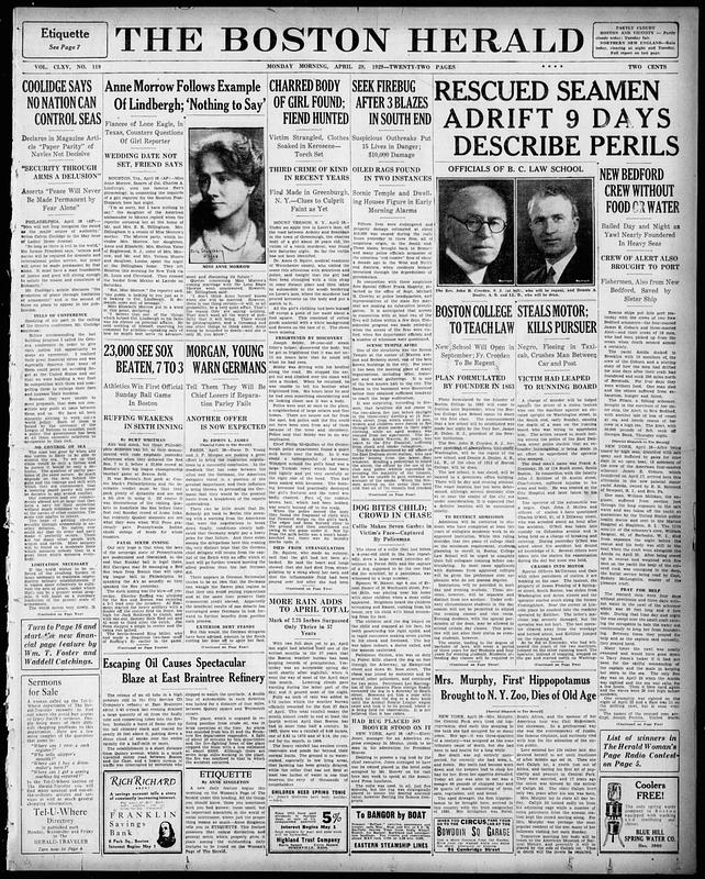 Boston Herald. April 29, 1929 - Digital Commonwealth
