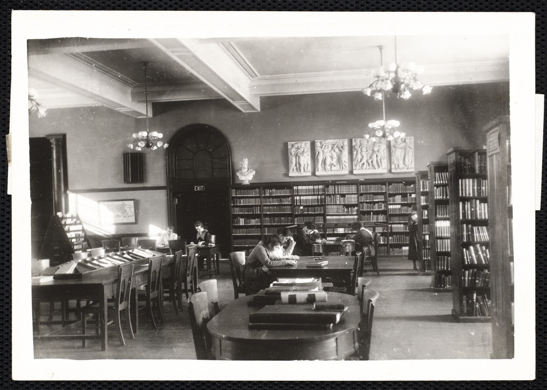 First library in Normal (Thompson) Hall. - Digital Commonwealth