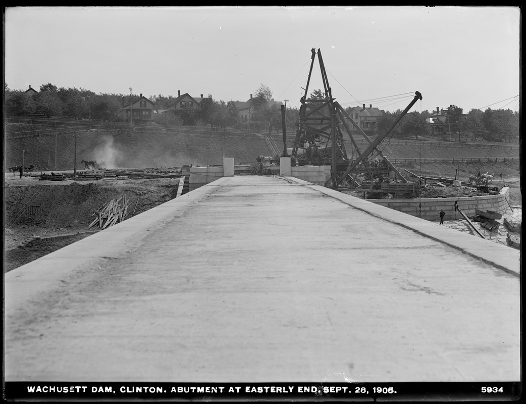 Wachusett Dam, abutment at easterly end of dam, Clinton, Mass., Sep. 28 ...