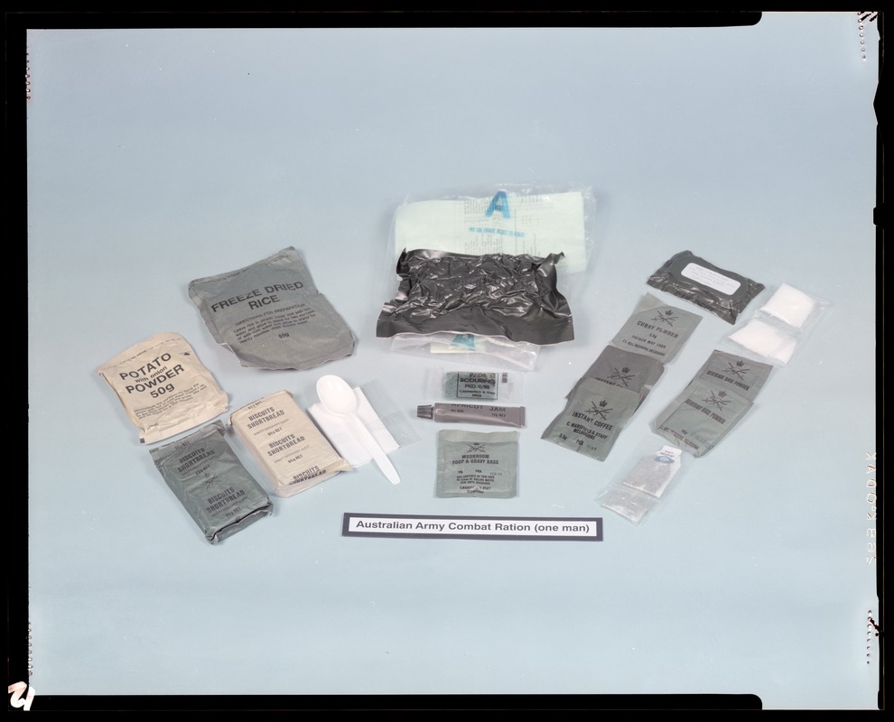 Food lab, Australian combat ration, one man - Digital Commonwealth