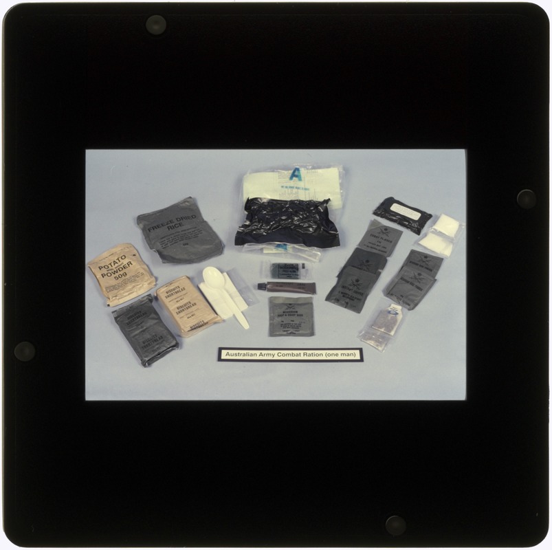 Food lab, Australian combat ration, one man - Digital Commonwealth