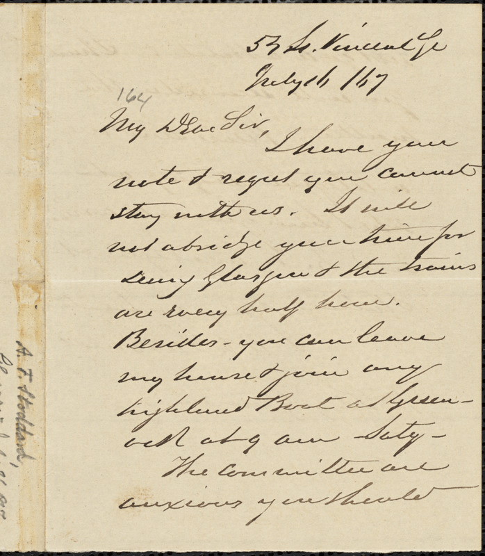 Letter from Arthur Francis Stoddard, [Glasgow, Scotland], to William ...