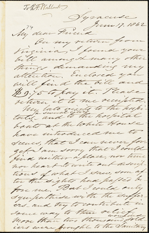 Letter from Samuel Joseph May, Syracuse, [New York], to Robert Folger ...