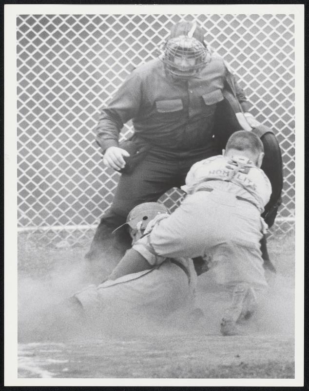 Catcher Don Frost Allston John O'Connell scoring 5th inning - Digital ...