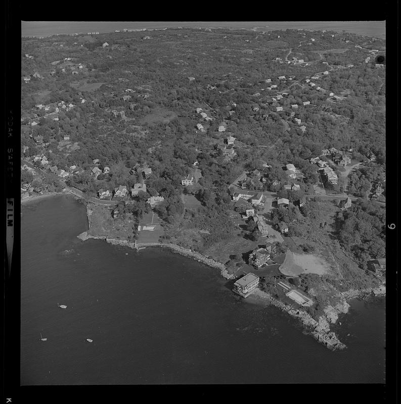 Aerial of Plum Island center erosion or Gloucester harbor - Digital Commonwealth