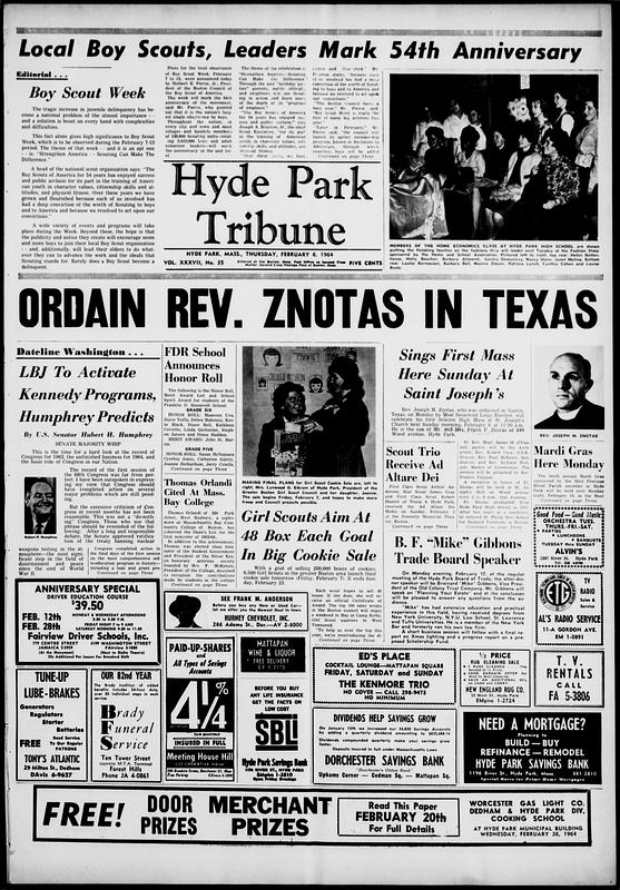 Hyde Park Tribune. February 06, 1964 - Digital Commonwealth
