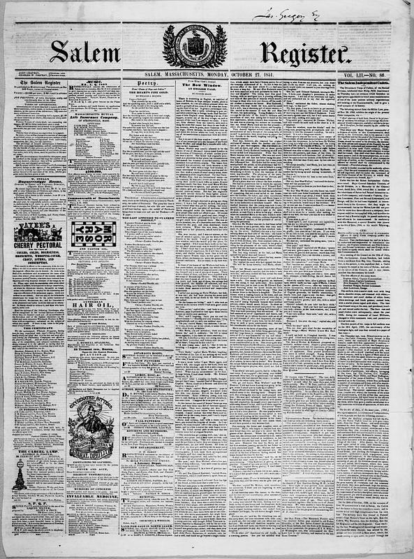 Salem Register. October 27, 1851 - Digital Commonwealth