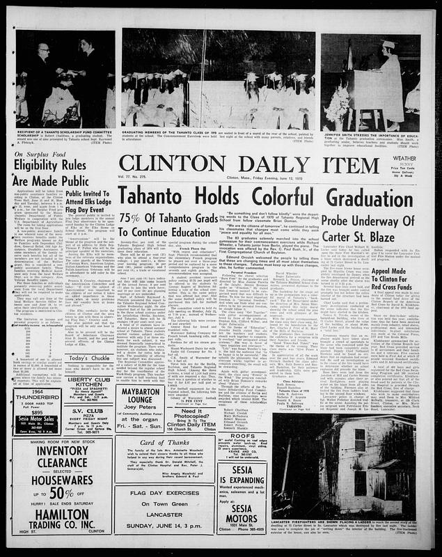 Clinton Daily Item. June 12, 1970 - Digital Commonwealth