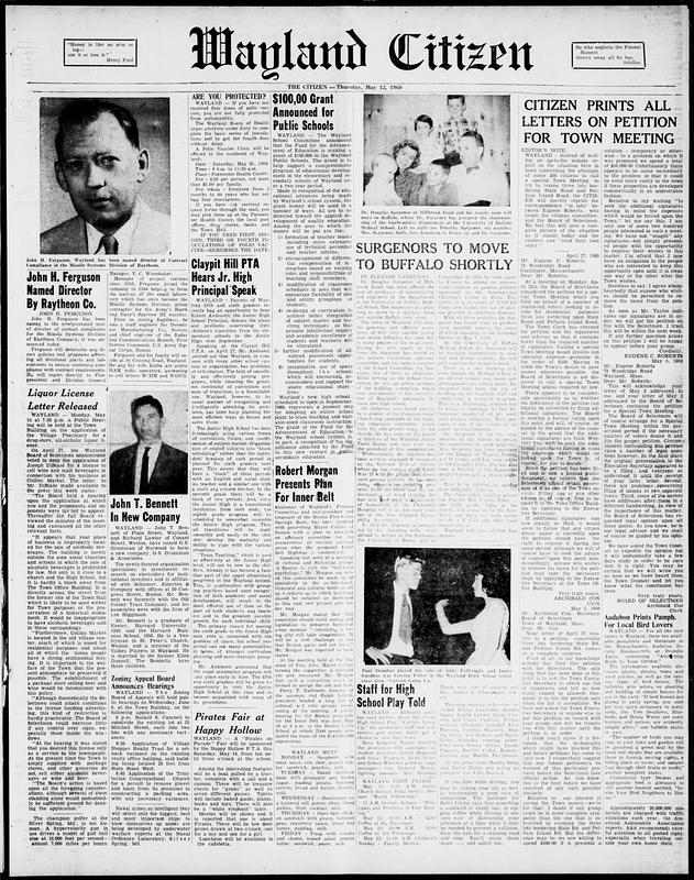 The Wayland Citizen. May 12, 1960 - Digital Commonwealth