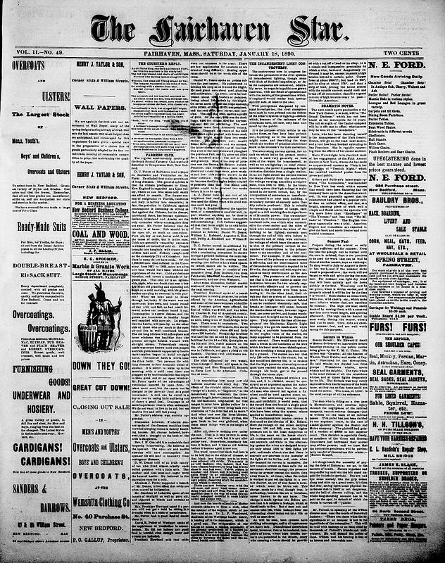 The Fairhaven Star. January 18, 1890 - Digital Commonwealth