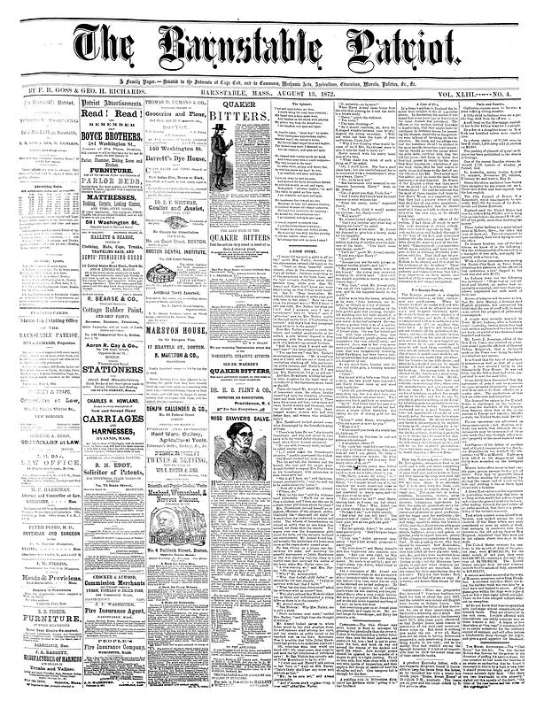 Barnstable Patriot. August 13, 1872 - Digital Commonwealth