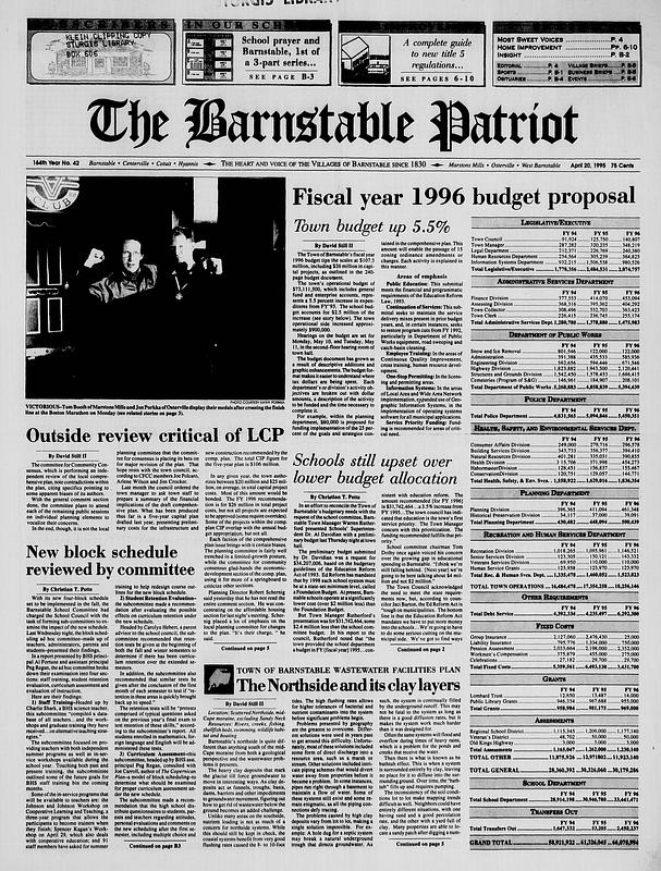 Barnstable Patriot. April 20, 1995 - Digital Commonwealth