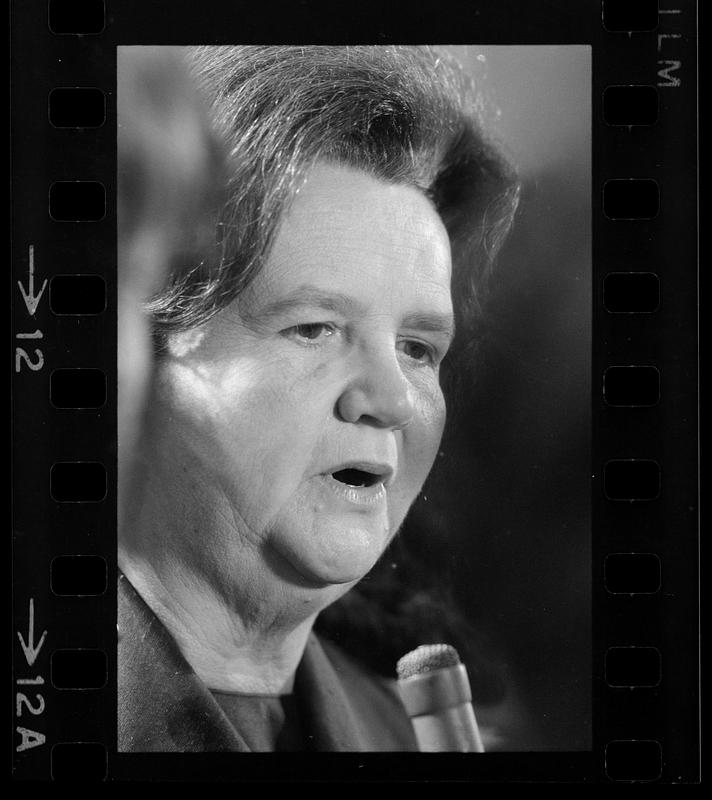 Louise Day Hicks speaks after losing her bid for mayor, Boston ...