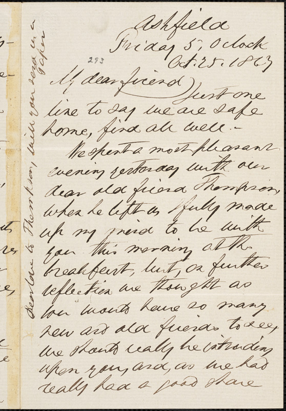 Letter from John Mawson, Ashfield, [Gateshead, England], to William ...