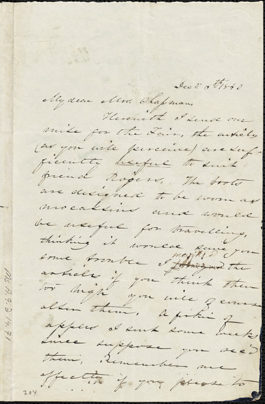 Letter from Sarah F. Stearns, Springfield, [Massachusetts], to Maria ...