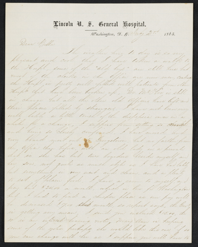 Letters to 'Bella' from 'William', from various locations, July 1865 ...
